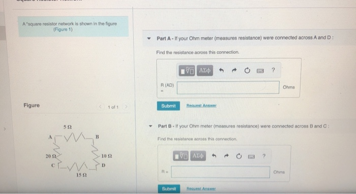 Solved A'square resistor network is shown in the figure | Chegg.com