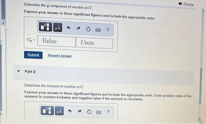 Solved Determine the y component of reaction at A Consider | Chegg.com
