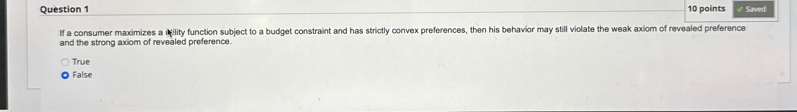 Solved Question 110 pointsIf a consumer maximizes a | Chegg.com Solved Question 110 pointsIf a consumer maximizes a | Chegg.com