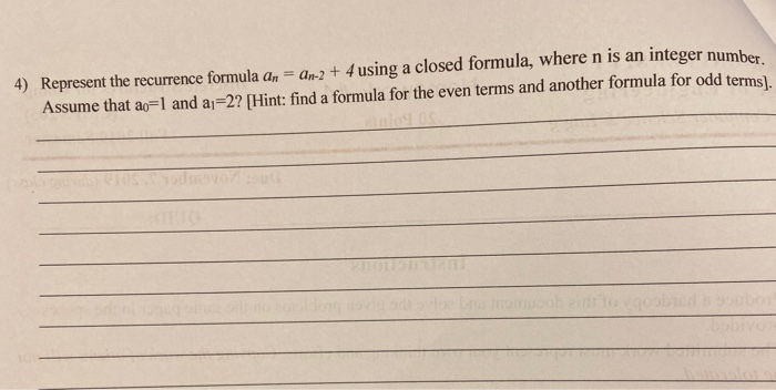 Solved 3) Find a closed formula for the sequence: 2,1, ..... | Chegg.com