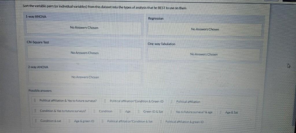 Sort the variable pairs (or individual variables) | Chegg.com