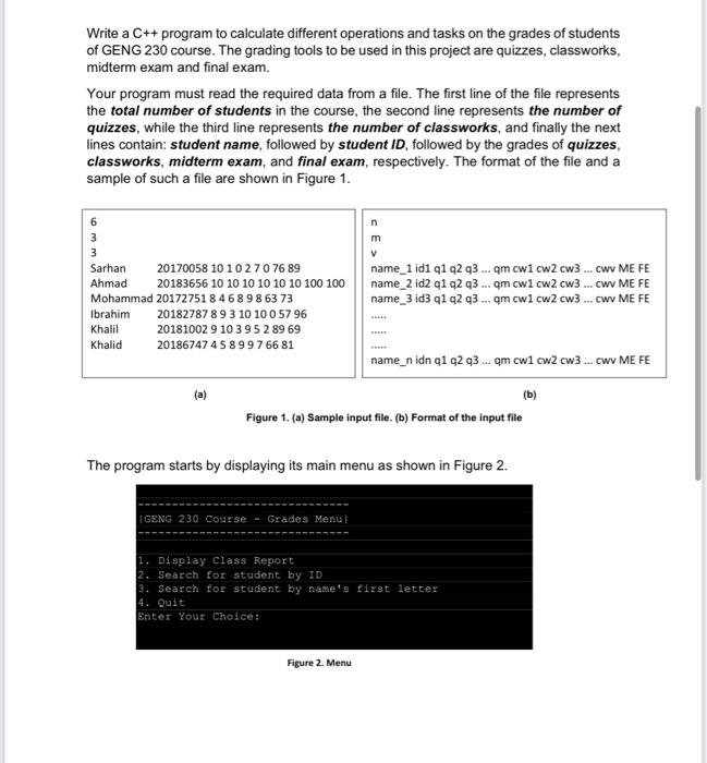 Solved Write a C++ program to calculate different operations | Chegg.com