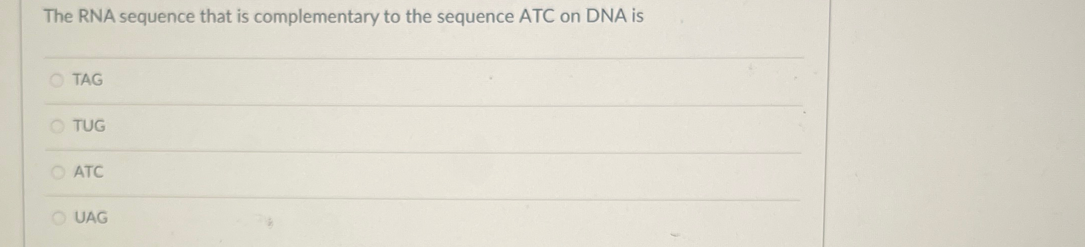 Solved The RNA sequence that is complementary to the | Chegg.com
