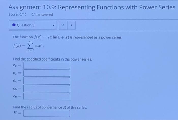 Solved Assignment 10.9: Representing Functions with Power | Chegg.com