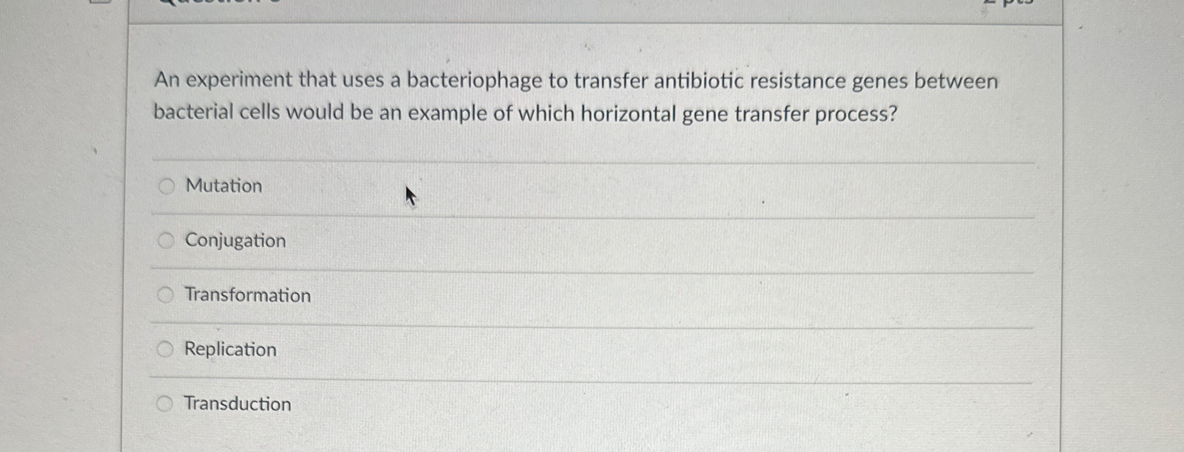 Solved An experiment that uses a bacteriophage to transfer | Chegg.com