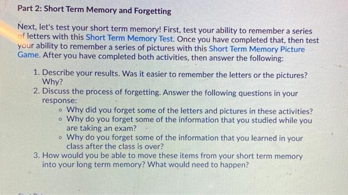 Solved Part 1: Memory Techniques Flyer Read Discovery | Chegg.com