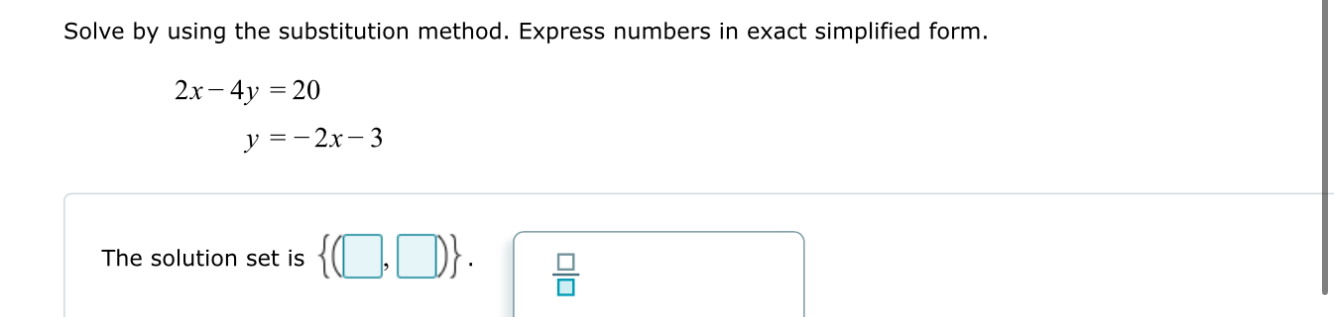 Solved Solve by using the substitution method. Express | Chegg.com