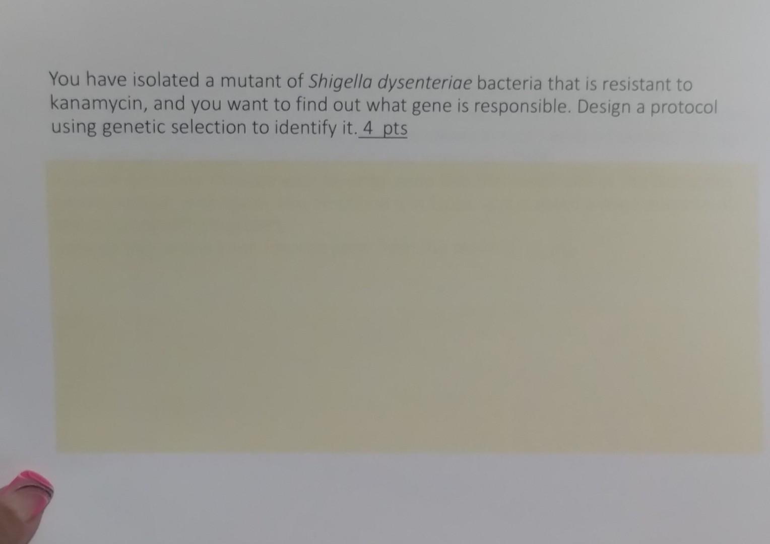 Solved You have isolated a mutant of Shigella dysenteriae | Chegg.com