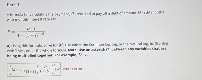 Solved सtUsing the formula for M from question 2, answer the | Chegg.com