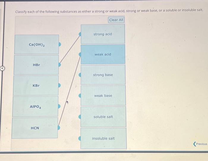 Solved Classify each of the following substances as either a | Chegg.com