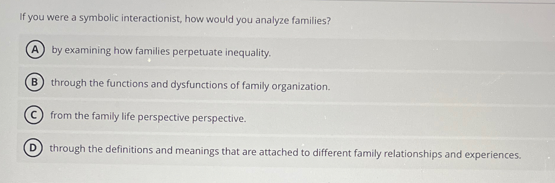 Solved If you were a symbolic interactionist, how would you | Chegg.com