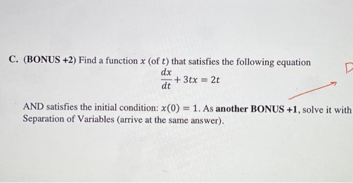 Solved Task 3: Solve these equations using Integrating | Chegg.com