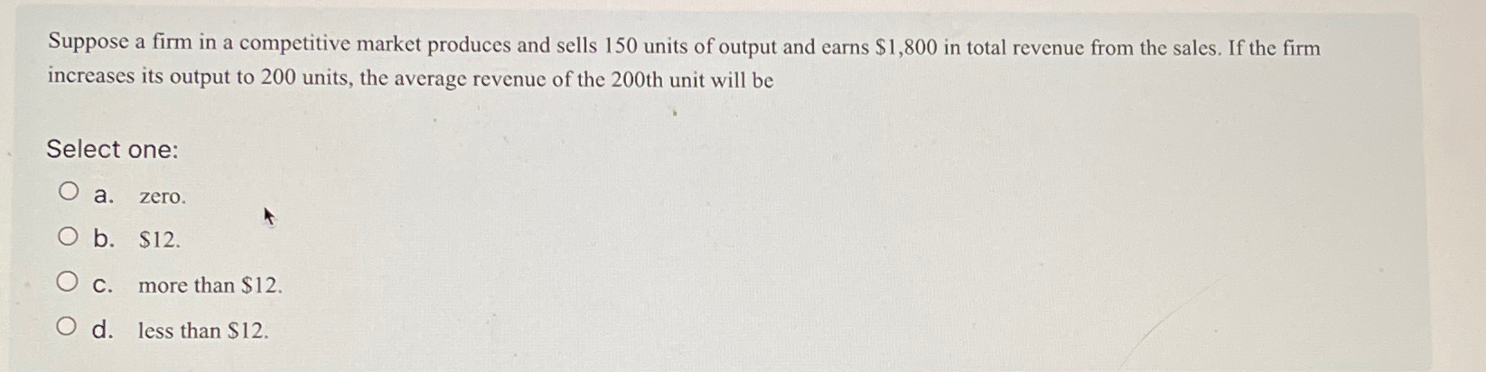 Solved Suppose a firm in a competitive market produces and | Chegg.com
