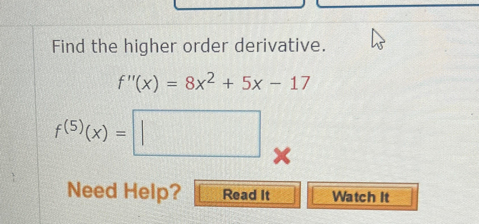 Solved Find the higher order | Chegg.com