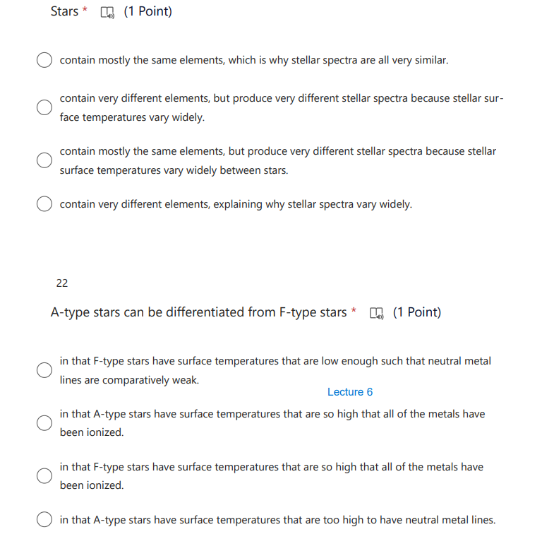 Solved Stars *(4)(1 ﻿Point)contain mostly the same elements, | Chegg.com