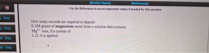 Solved [Review Toples] [References) Use the References to | Chegg.com