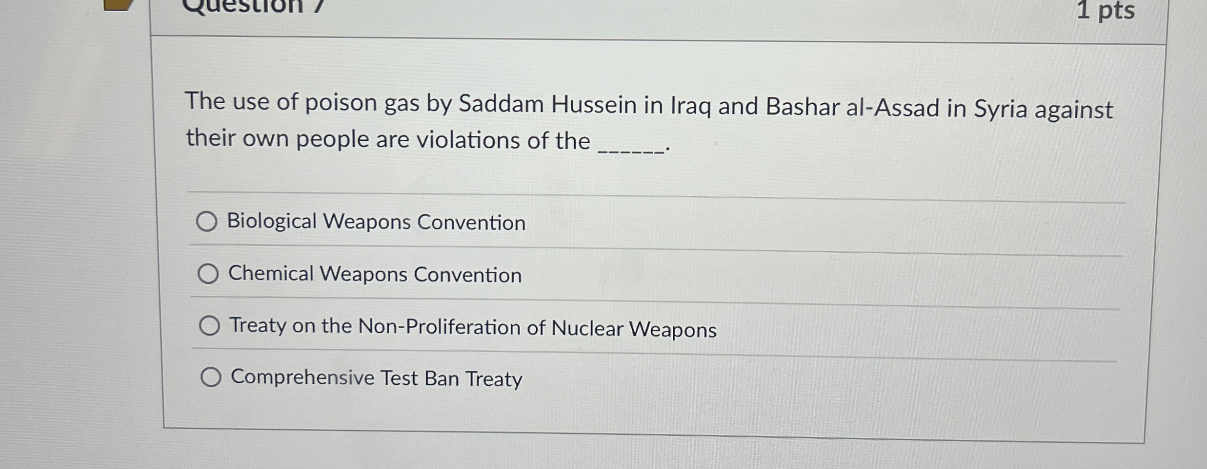 The use of poison gas by Saddam Hussein in Iraq and | Chegg.com