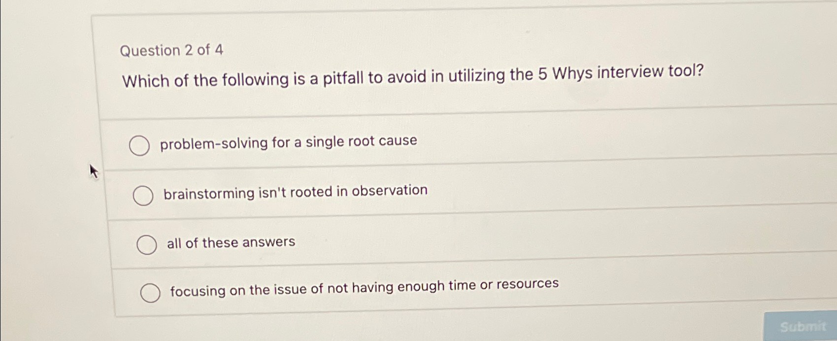 Solved Question 2 ﻿of 4Which of the following is a pitfall | Chegg.com