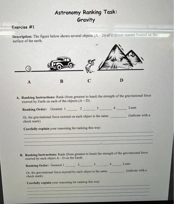 Solved Description: The figure below shows several objects | Chegg.com