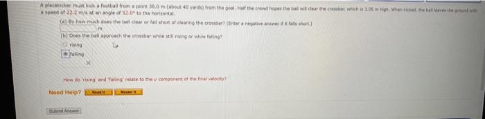 Solved a peed of 22.2 myt at an angle of 52.0∘ te the | Chegg.com