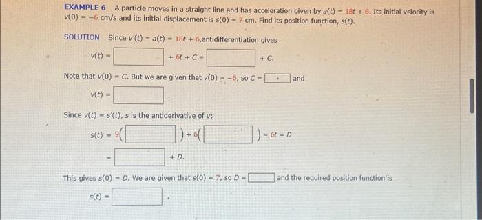 Solved EXAMPLE 6 A particle moves in a straight line and has | Chegg.com