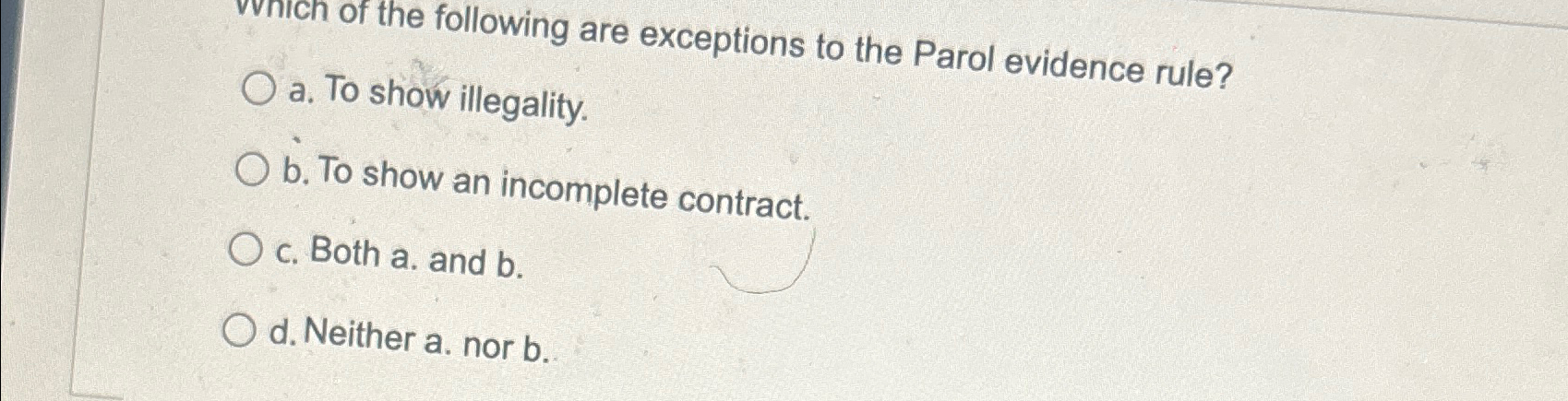 Solved Which of the following are exceptions to the Parol | Chegg.com