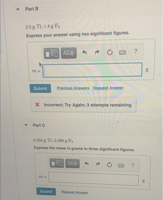 Solved For the reaction Ti(s) + 2 F2 (g) → TiF4(s) compute | Chegg.com