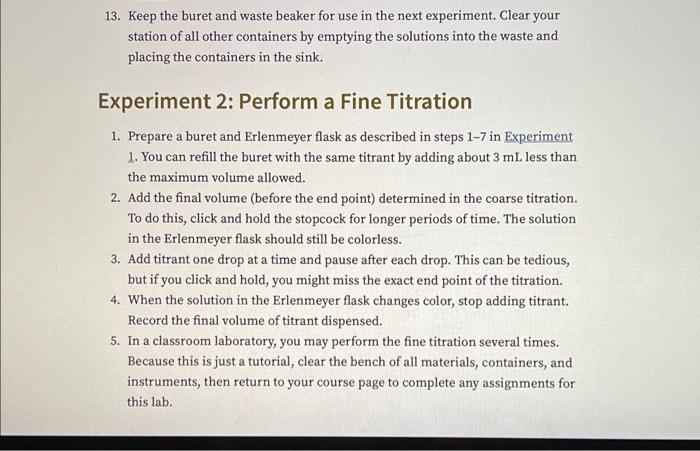 Solved Experiment 1: Perform a Coarse Titration Enter your | Chegg.com
