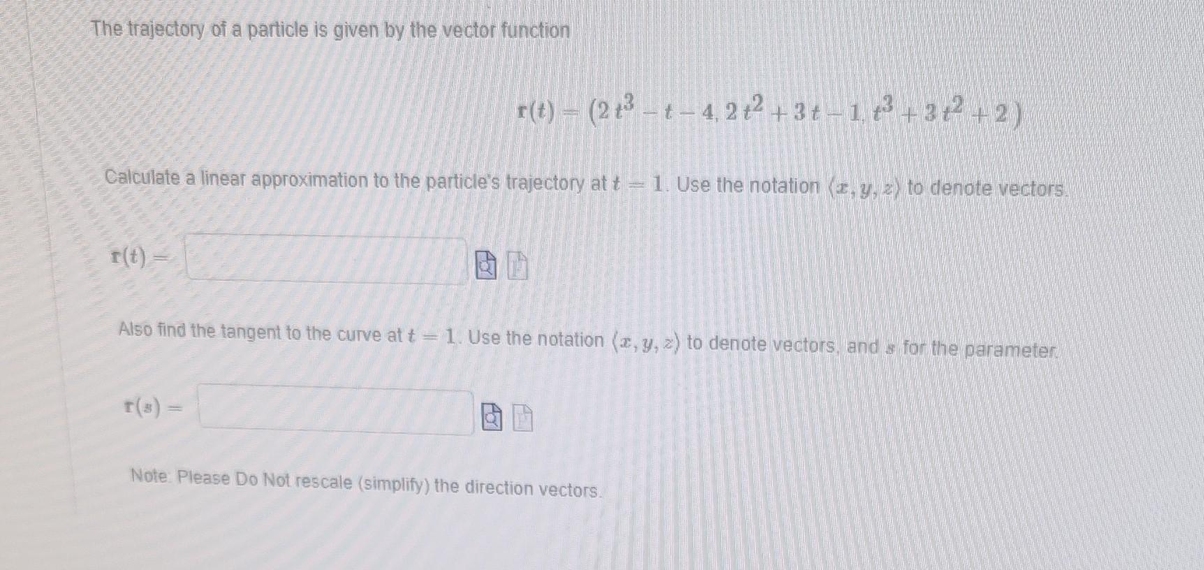 Solved The trajectory of a particle is given by the vector | Chegg.com