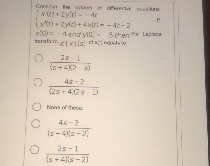 Solved The DE y" + 3xy - 3y=e²x is O ODE, non-Inear. O ODE, | Chegg.com