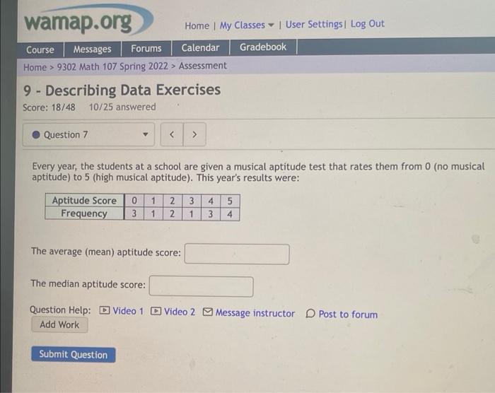 Solved wamap.org Home | My Classes T | User Settings | Log | Chegg.com