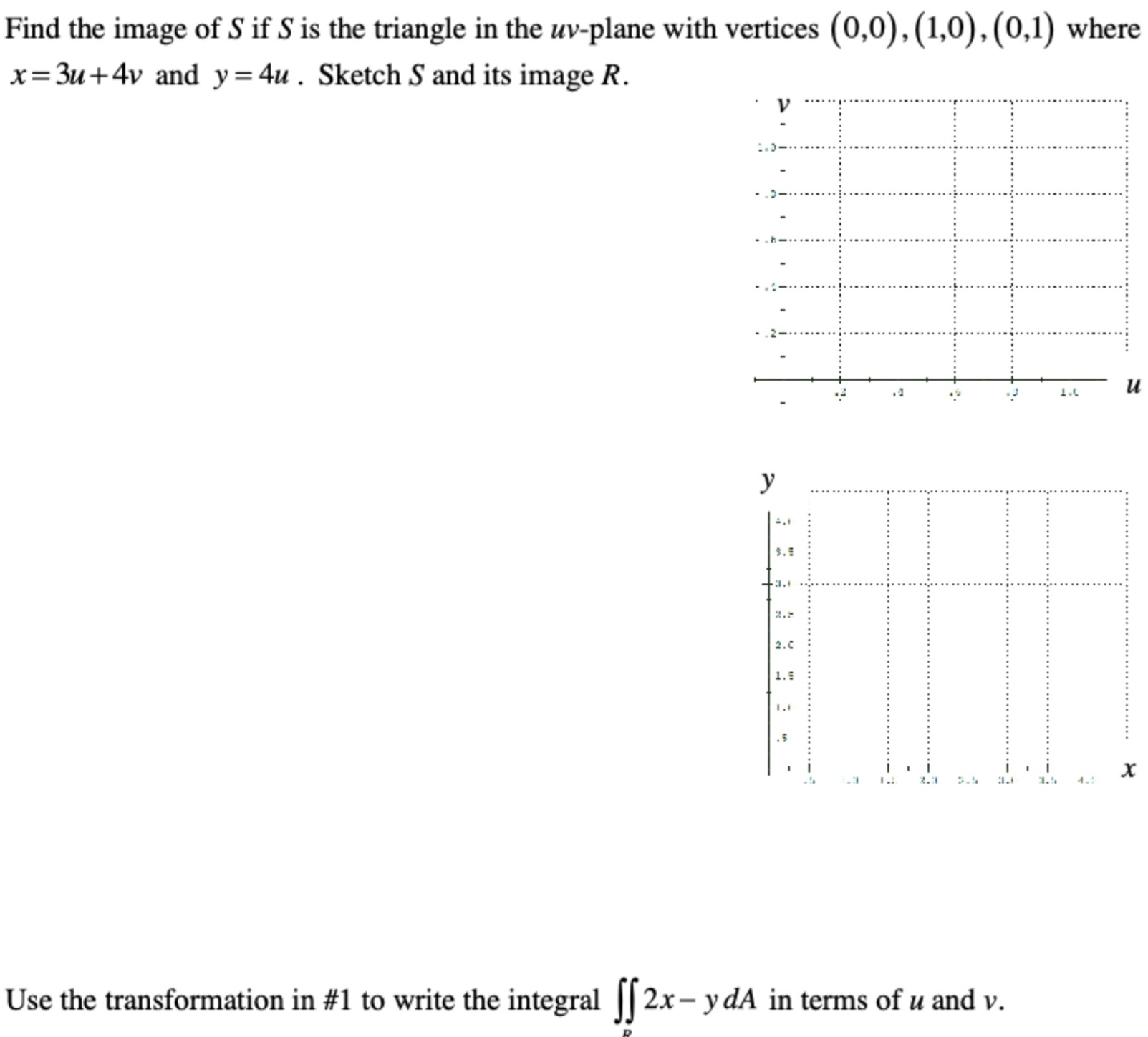 Solved Find the image of S ﻿if S ﻿is the triangle in the | Chegg.com