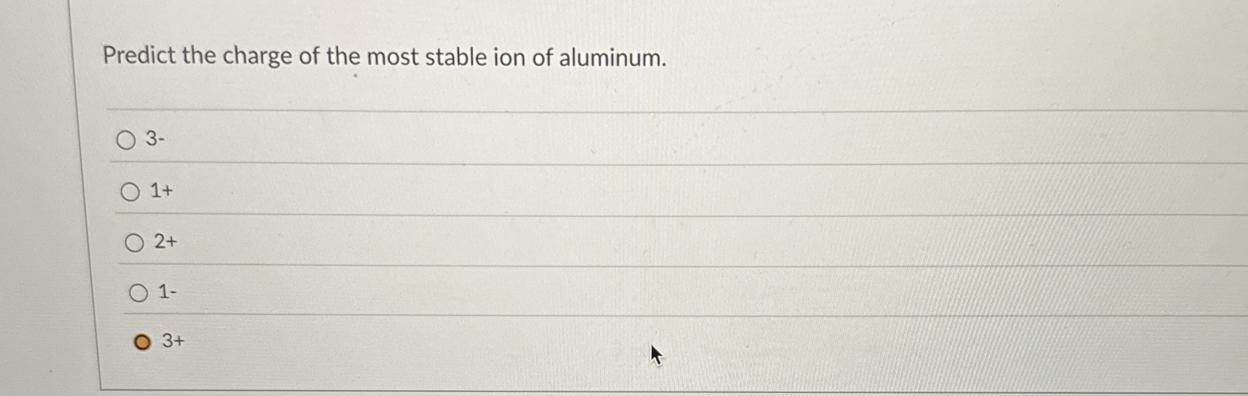 Solved Predict the charge of the most stable ion of | Chegg.com