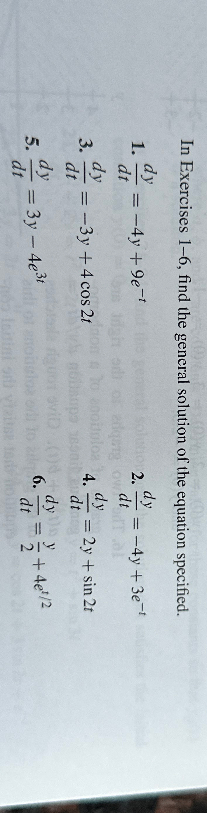 Solved In Exercises 1-6, ﻿find the general solution of the | Chegg.com