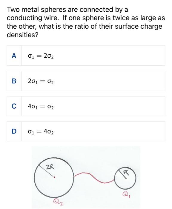 Solved Two metal spheres are connected by a conducting wire. | Chegg.com