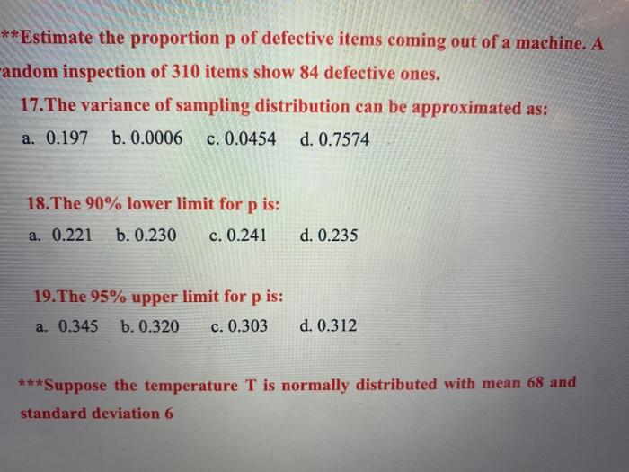 Solved ** Estimate the proportion p of defective items | Chegg.com