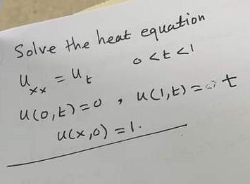 Solved Solve the heat equation uxx=ut0 | Chegg.com