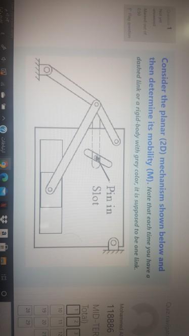 Solved que Consider the planar (2D) mechanism shown below | Chegg.com