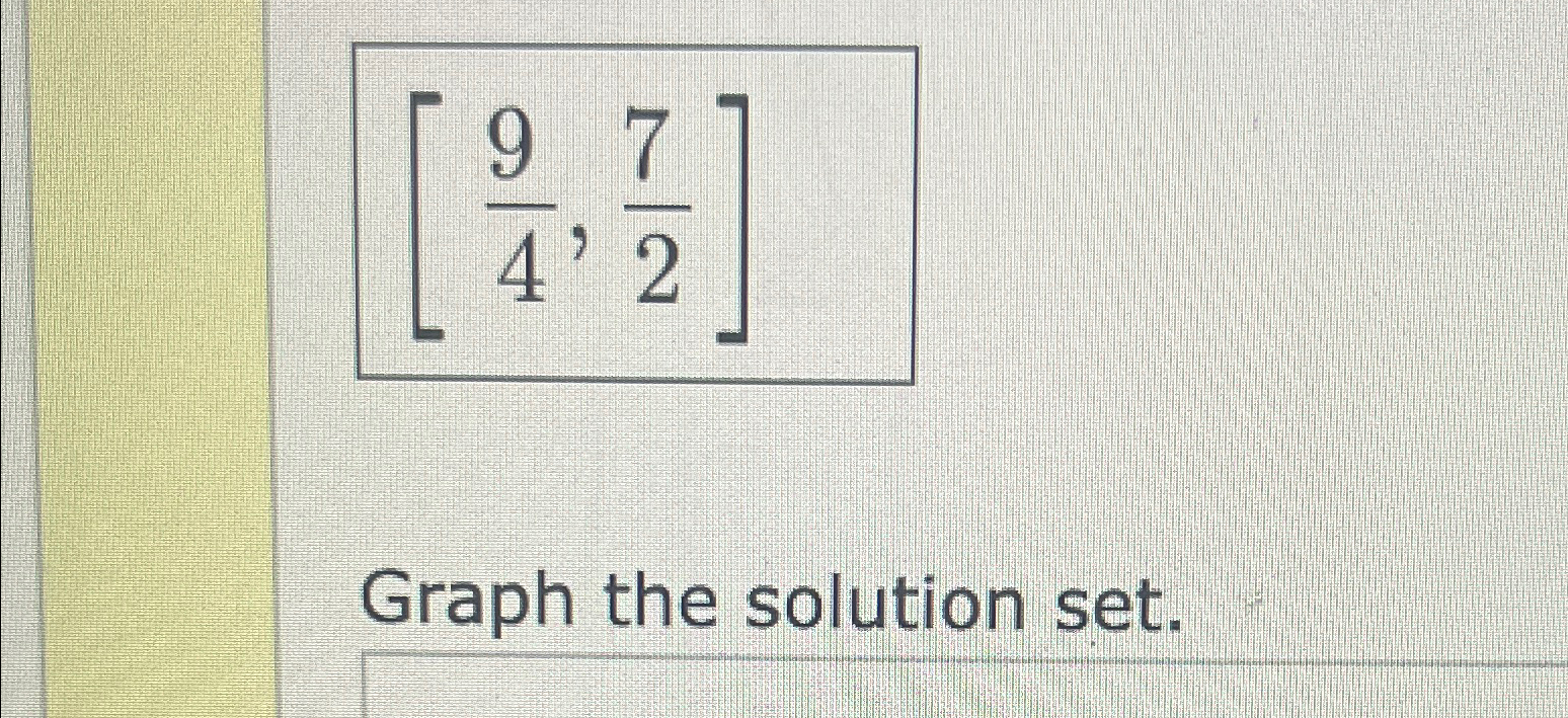 Solved 94,72Graph the solution set. | Chegg.com