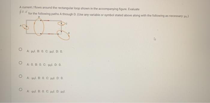 Solved A current i flows around the rectangular loop shown | Chegg.com