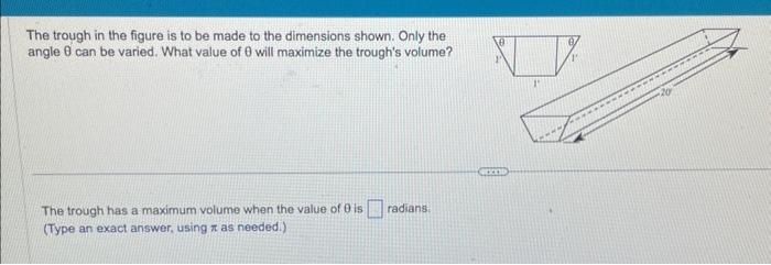 Solved The trough in the figure is to be made to the | Chegg.com