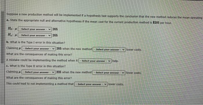 Solved Suppose a new production method will be implemented | Chegg.com