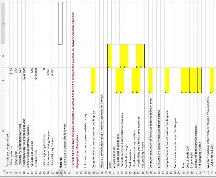Answer these excel questions in the A-+A- format. | Chegg.com