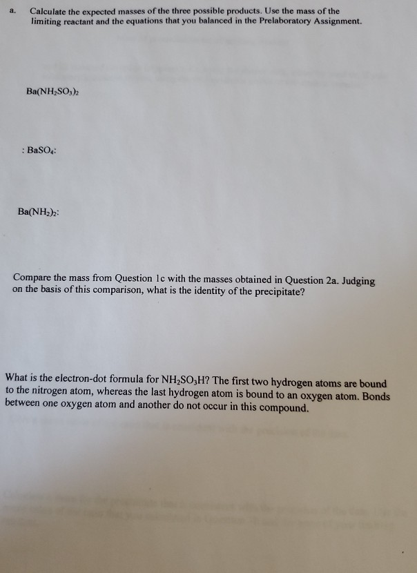 Solved 164 Experiment 9A b. Determine the limiting reactant | Chegg.com