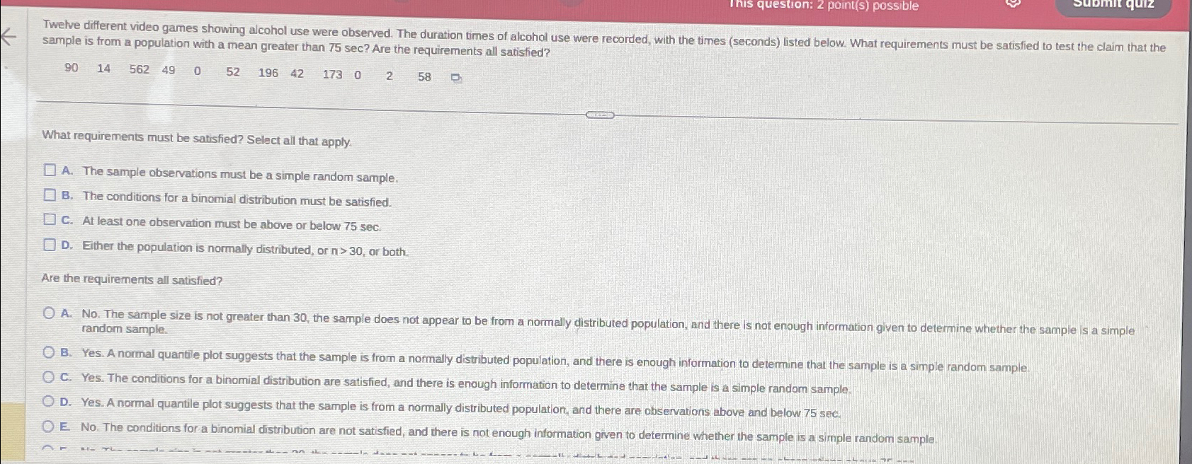 Solved Twelve different video games showing alcohol use were | Chegg.com