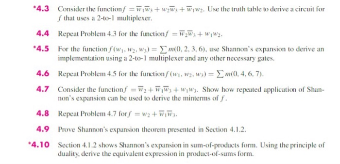 Solved *4.3 Consider the functionf = ww3+ w2W3 +Ww2. Use the | Chegg.com