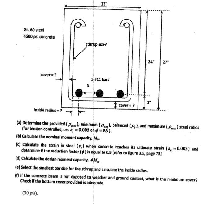Solved (a) Determine the provided (ρmer ), minimum (ρmin), | Chegg.com