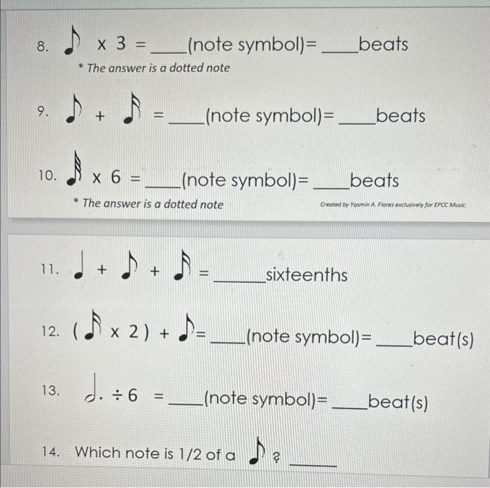 1. d+d= ( note symbol )= beats 2. 1/2 of ad= ( note | Chegg.com