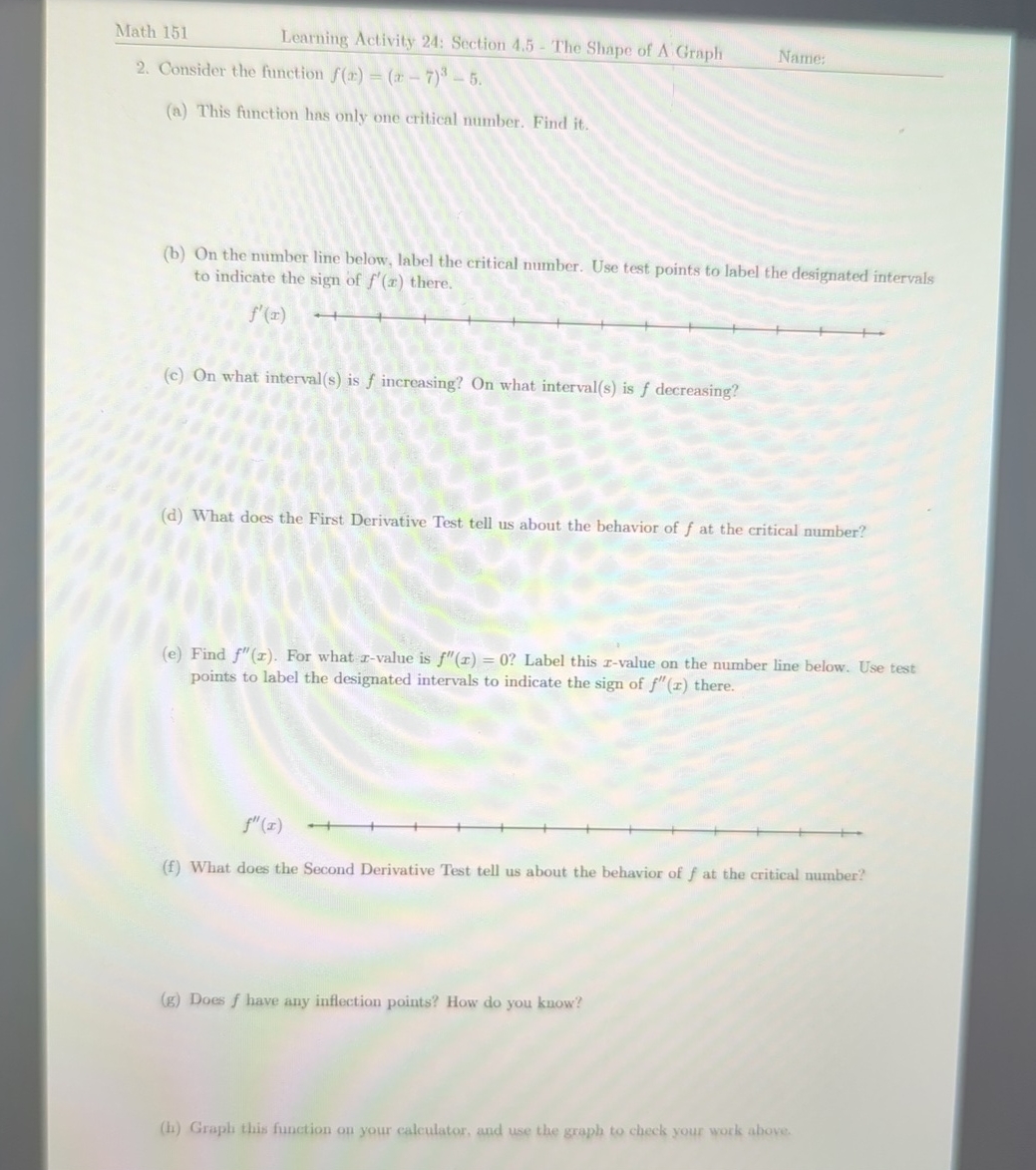 Solved Math 151Learning Activity 24: Section 4.5 - ﻿The | Chegg.com