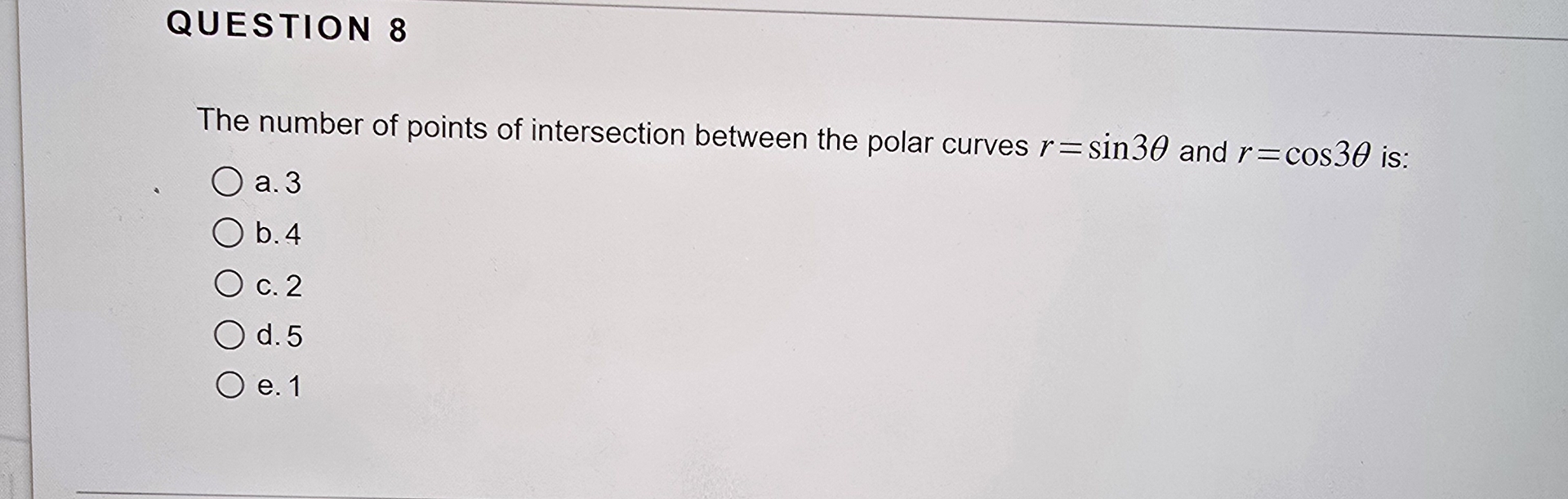 QUESTION 8The number of points of intersection | Chegg.com